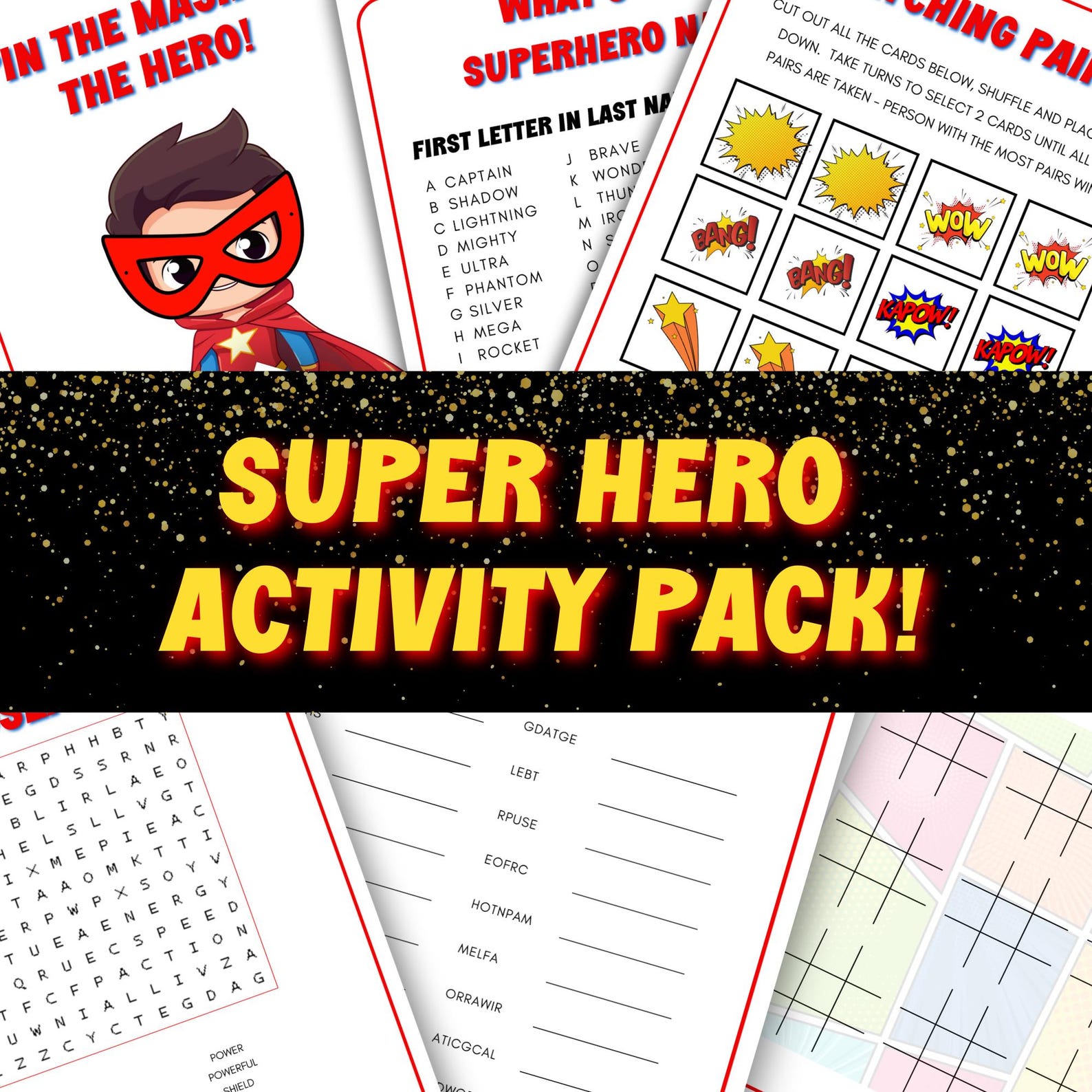 Superhero Activity Pack for Kids, Superhero Activities and Games for ...