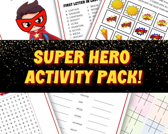 Superhero Activity Pack for Kids, Superhero Activities and Games for ...