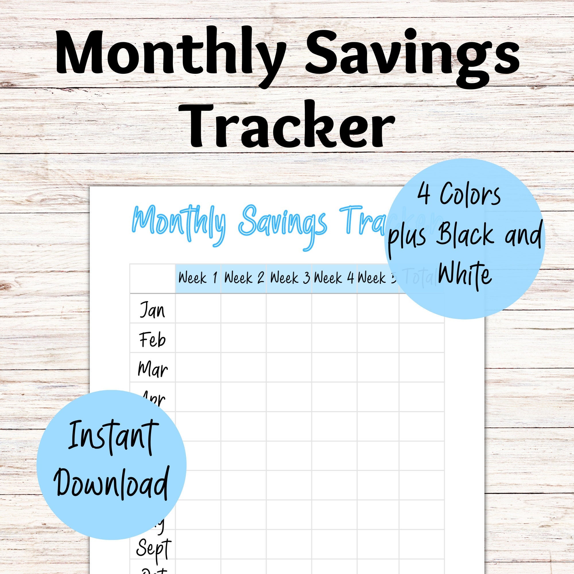Monthly Savings Tracker, Printable PDF, Monthly Savings Challenges ...