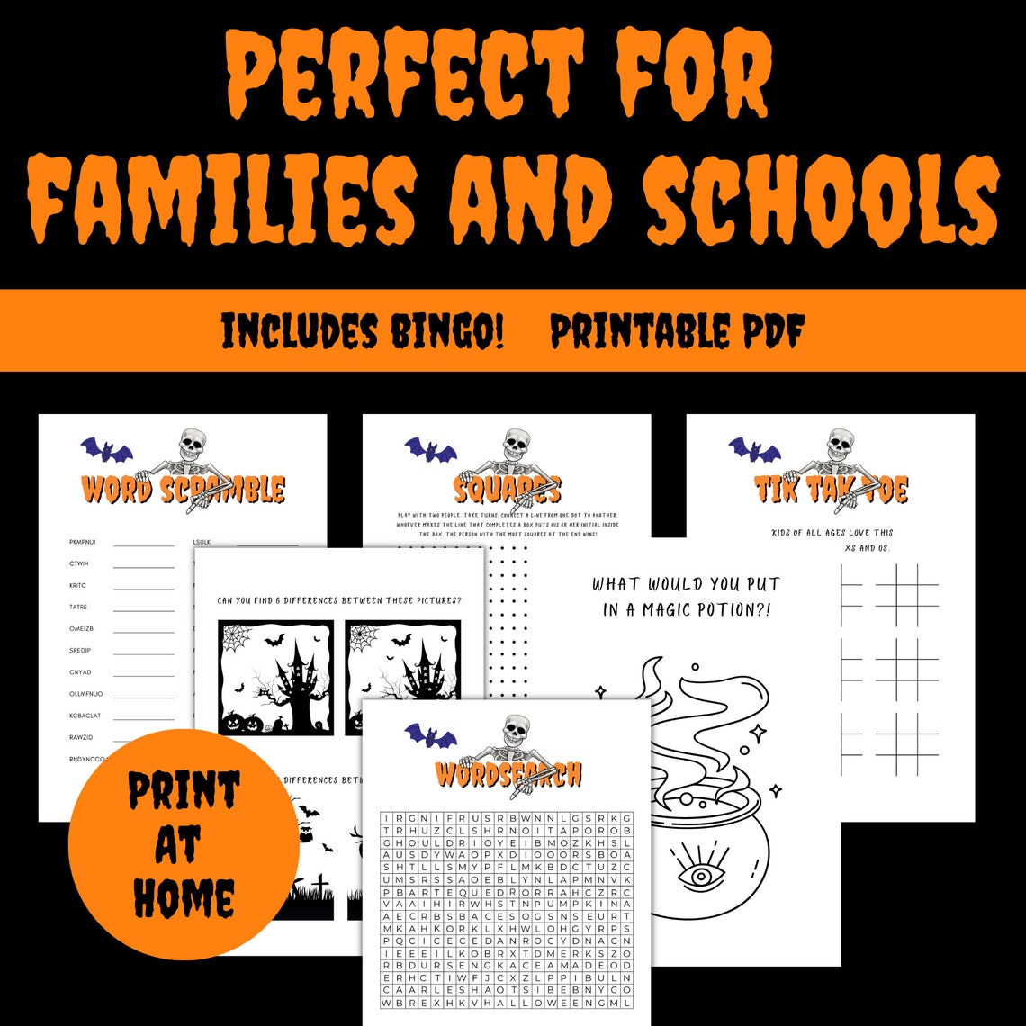 Printable Halloween Activity Pack, Halloween Party Games, Halloween ...