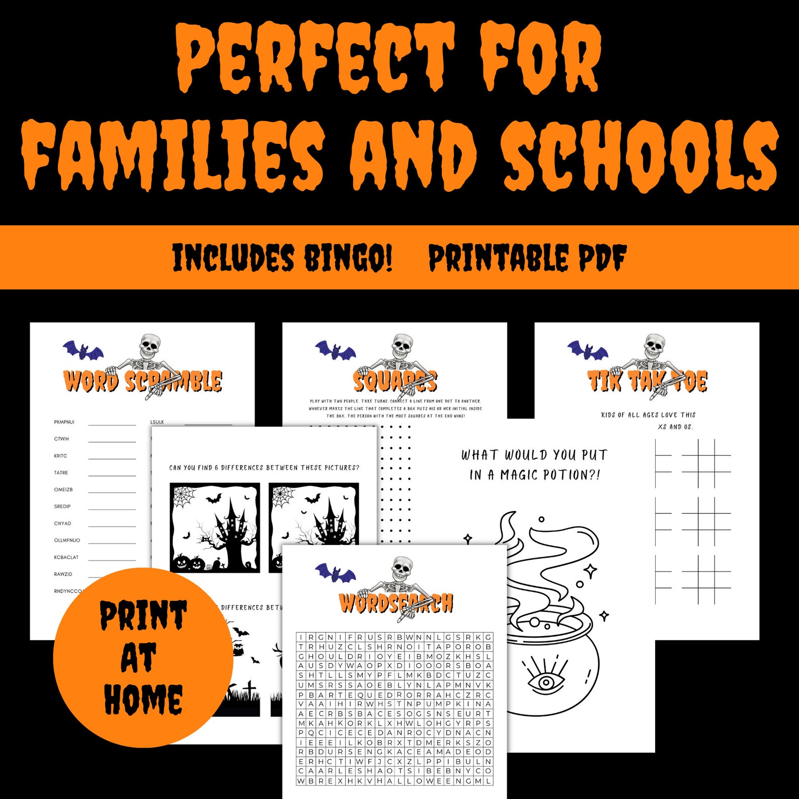 Printable Halloween Activity Pack, Halloween Party Games, Halloween ...