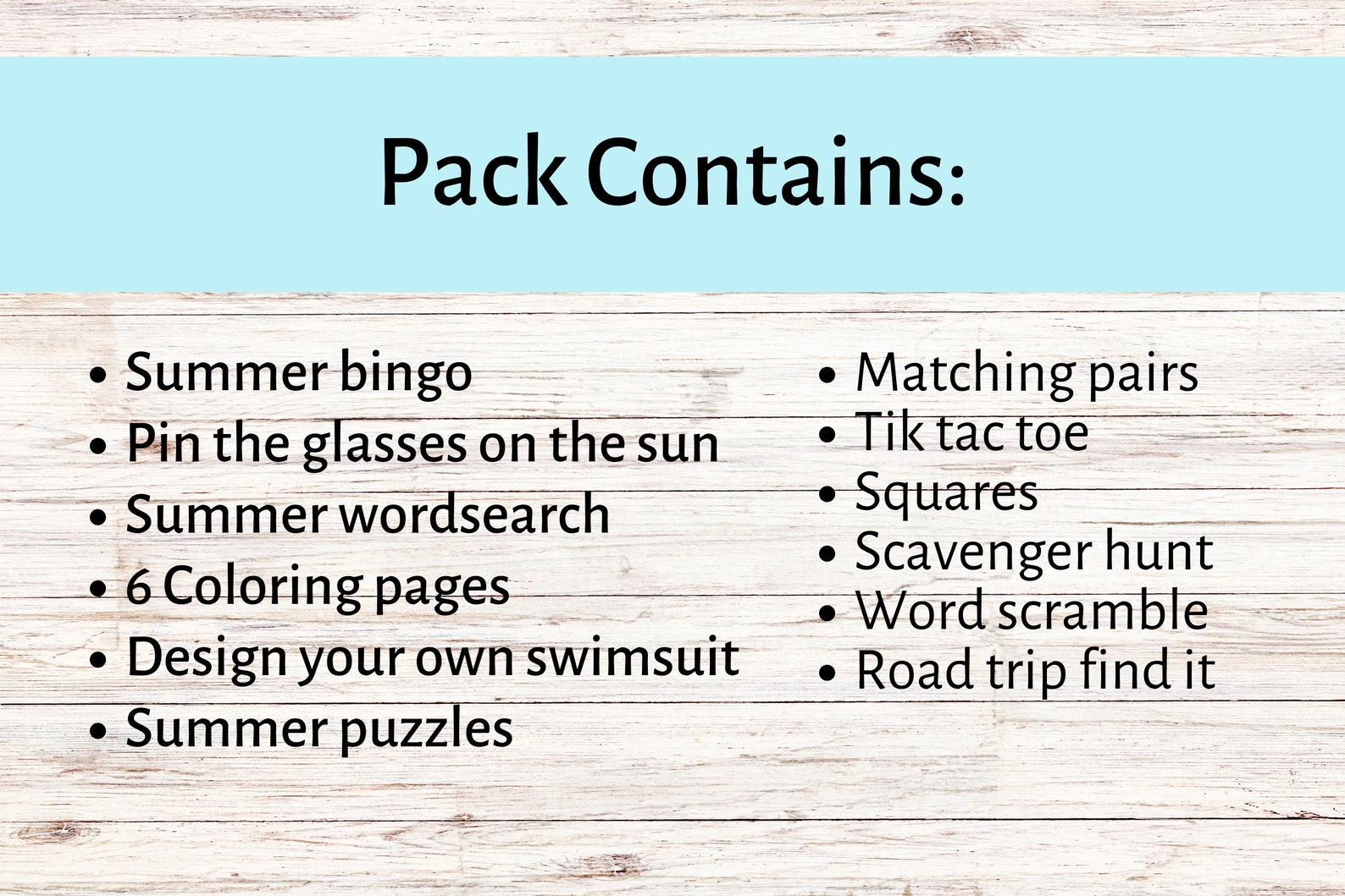 Summer Printable Activities for Children, Summer Vacation Activity Pack ...