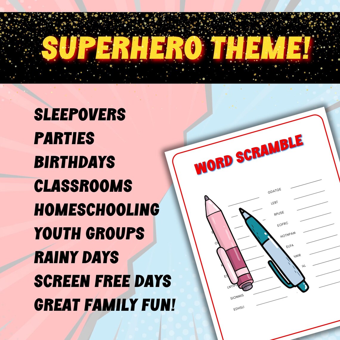 Superhero Activity Pack for Kids, Superhero Activities and Games for ...