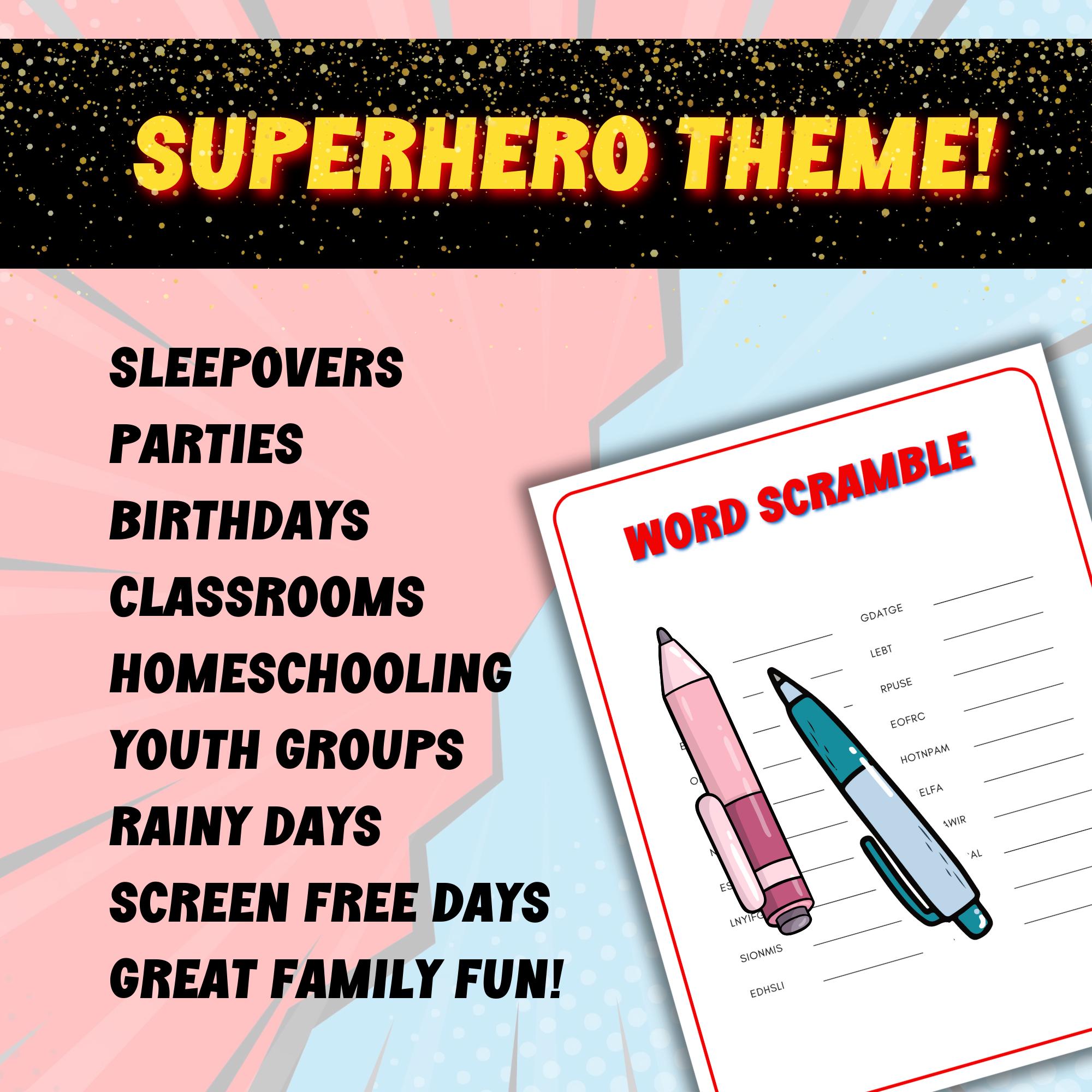 Superhero Activity Pack for Kids, Superhero Activities and Games for ...
