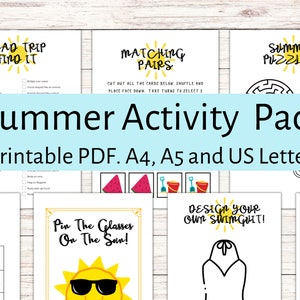Summer Printable Activities for Children, Summer Vacation Activity Pack ...