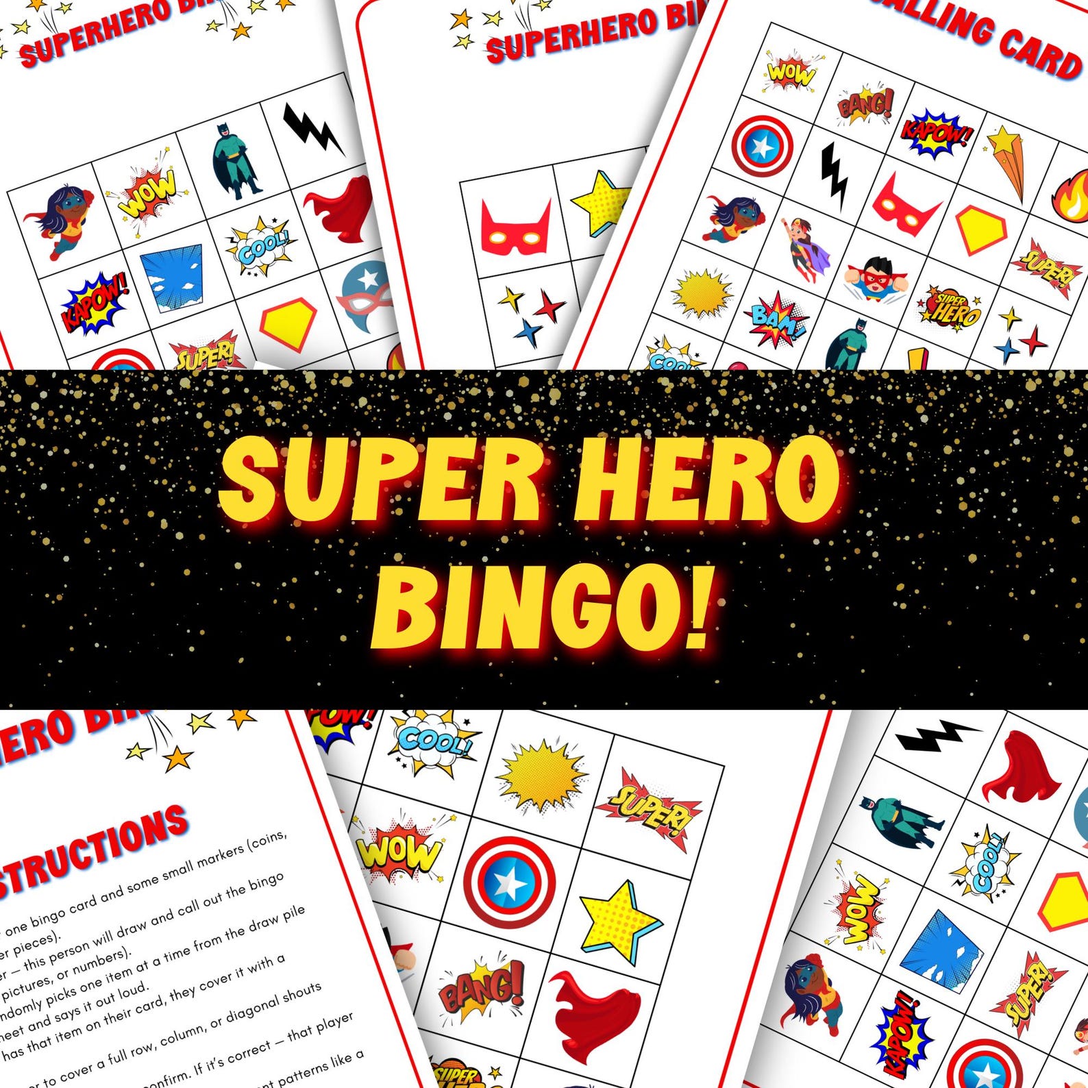 Superhero Bingo for Kids, Superhero Activities and Games for Children ...