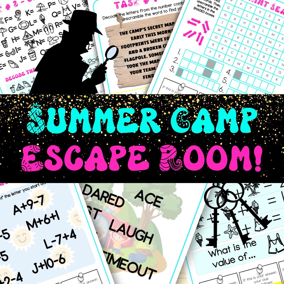 Summer Camp Escape Room for Kids, Summer Camp Activities for Children ...
