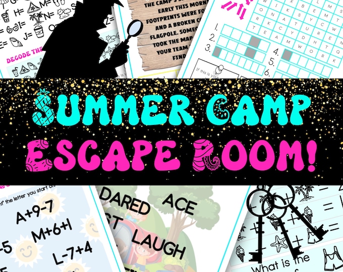 Summer Fun Escape Room for Kids. Printable Puzzle Game. Birthday Party ...