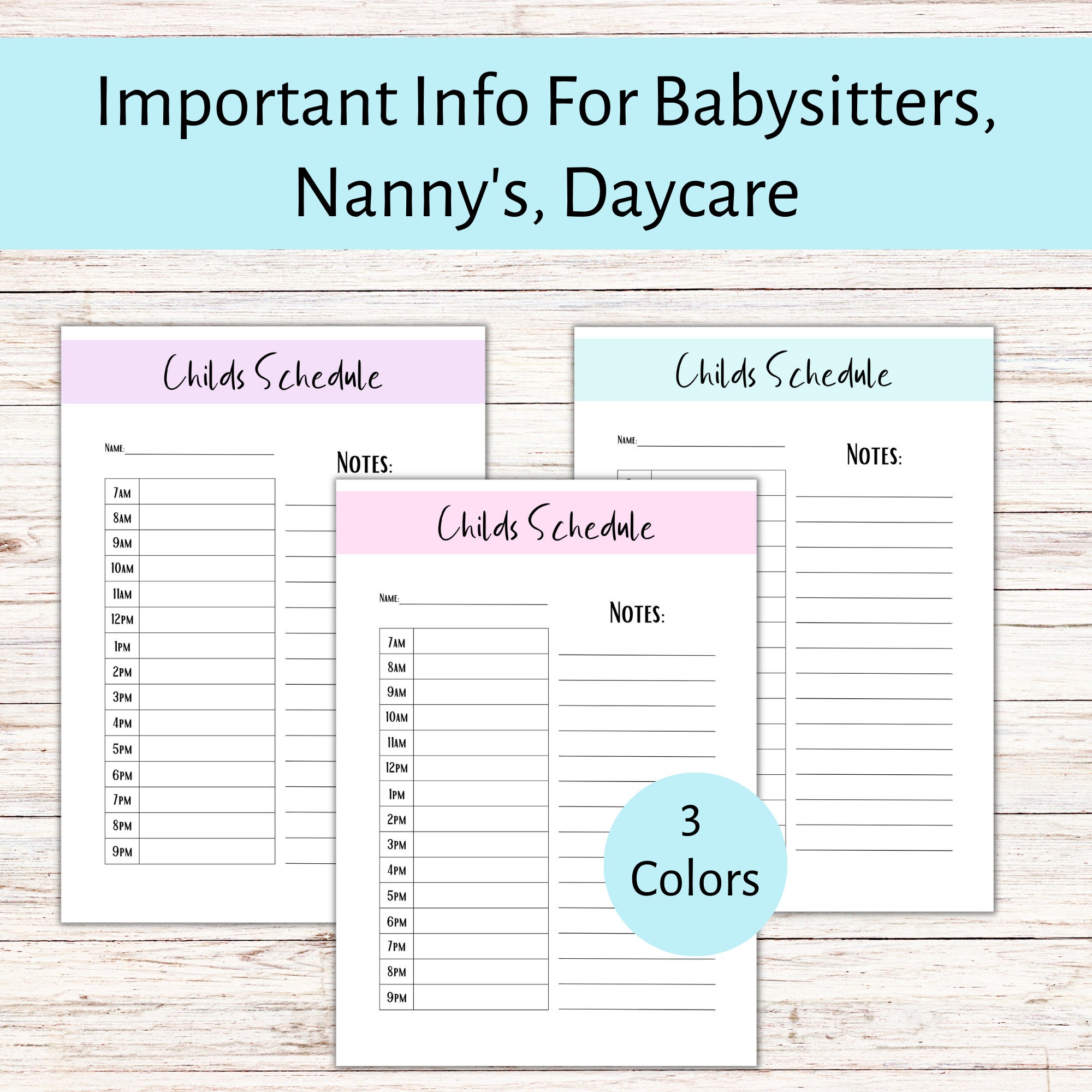 Kids Daily Schedule, Toddler, Preschool, Baby Schedule, Nanny Info ...