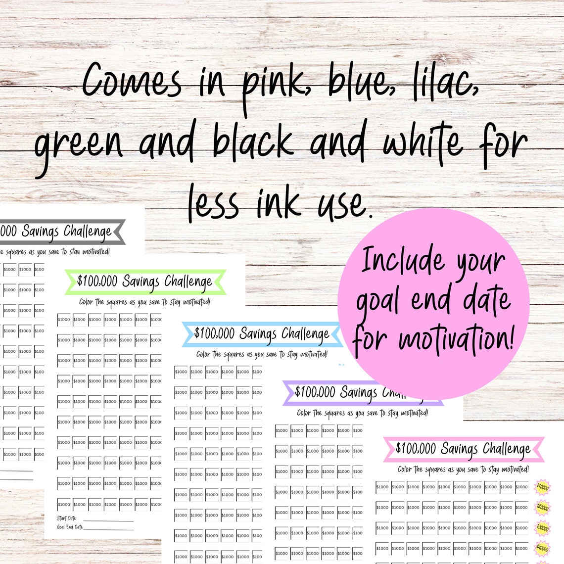 100k Savings Challenge, 100000 Saving Tracker, Save 100k, Printable ...
