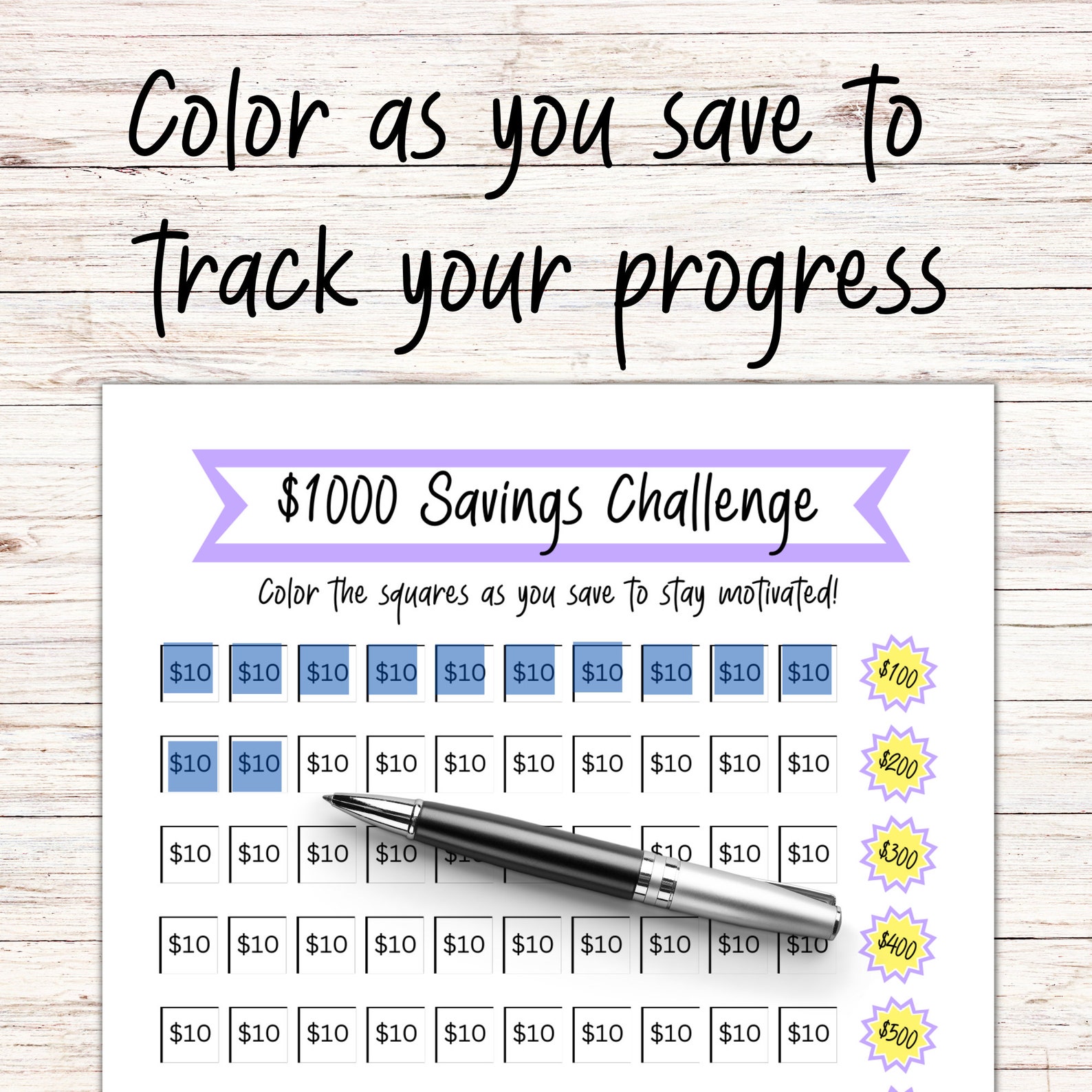 1000 Savings Challenge, Money Savings Tracker, Save 1k, 1k Savings ...