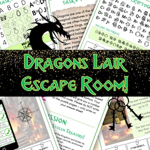 Dragons Lair Escape Room for Kids, Dragon Quest Activities for Children ...