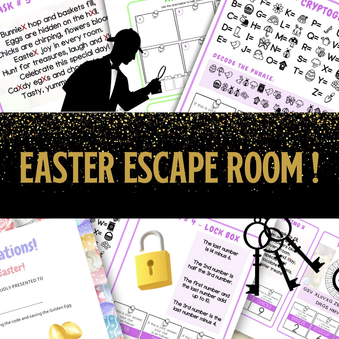 Easter Escape Room for Kids, Easter Activities for Children, Scavenger ...