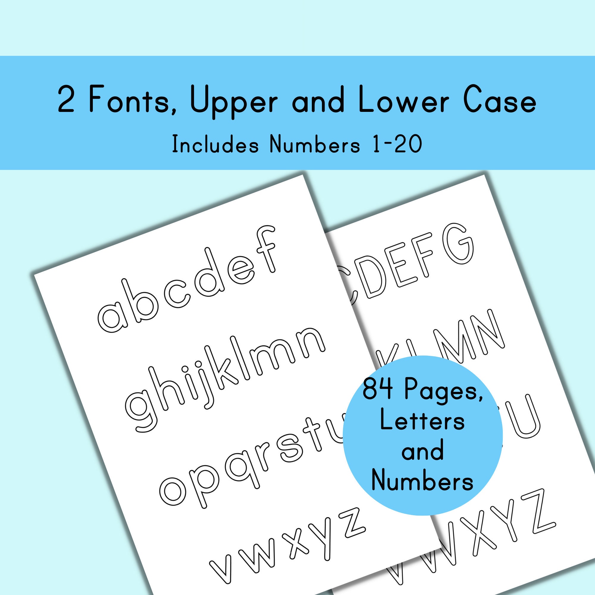 Alphabet Letter Tracing Upper and Lowercase ABC Printable - Etsy