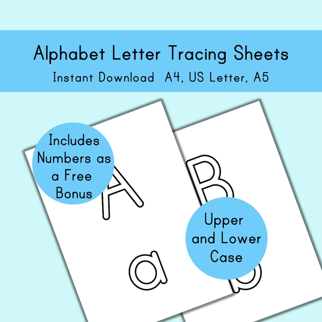 Alphabet Letter Tracing, Upper and Lowercase, ABC Printable, Learning ...