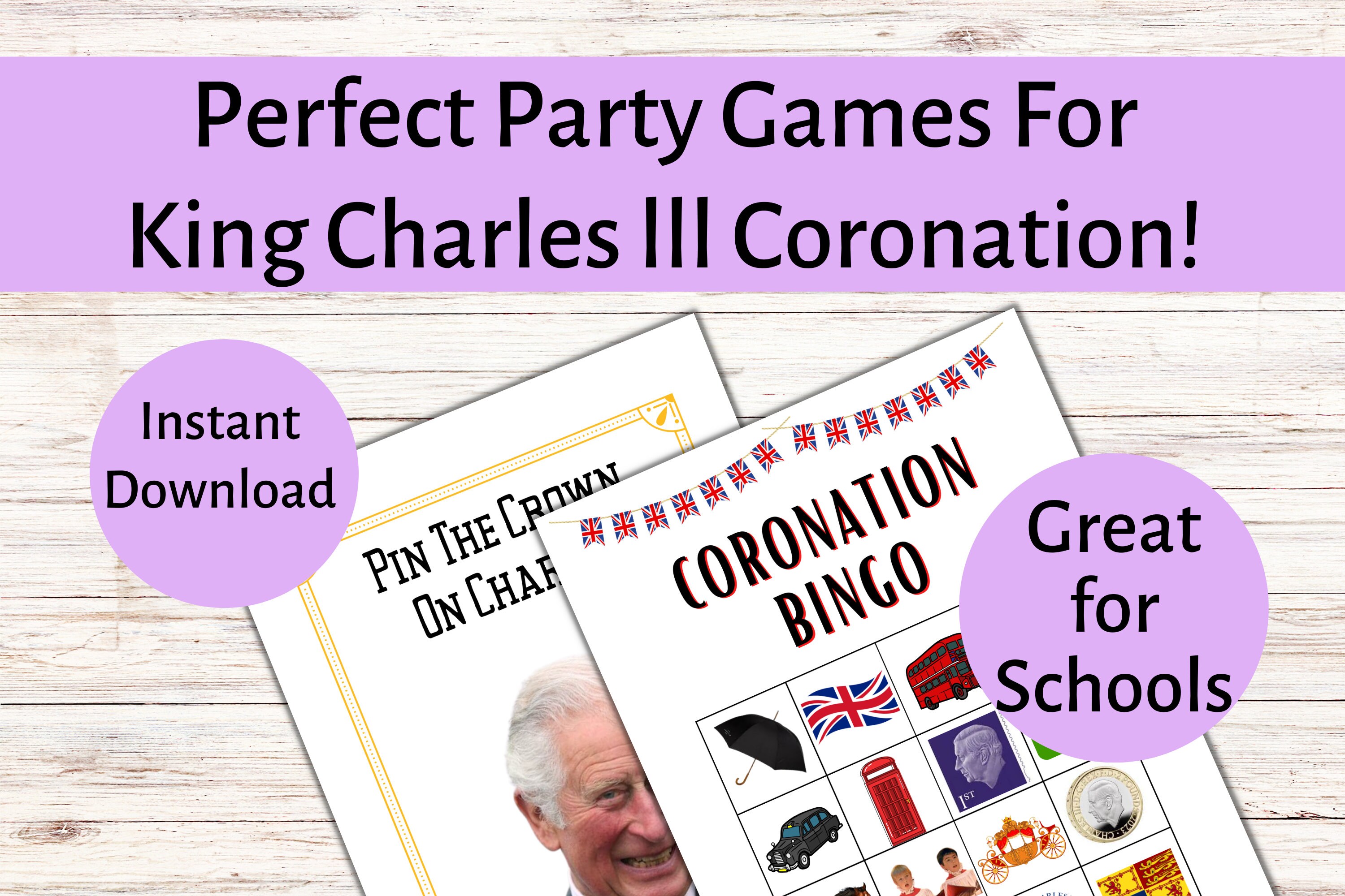Coronation Day Party Games, Coronation Bingo, King Charles III ...
