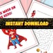 Superhero Activity Pack for Kids, Superhero Activities and Games for ...
