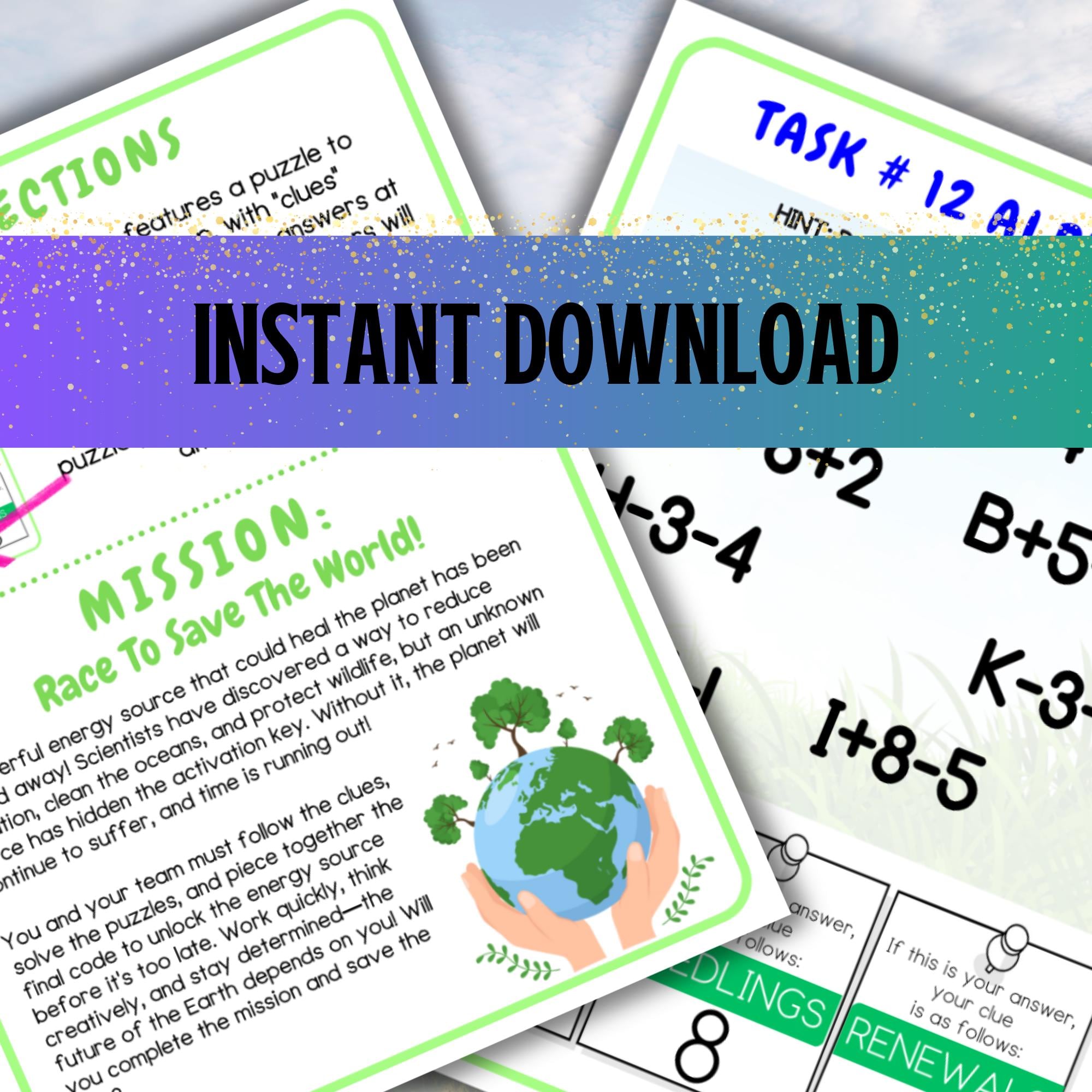 Earth Day Escape Room for Kids, Earth Day Activities for Children ...