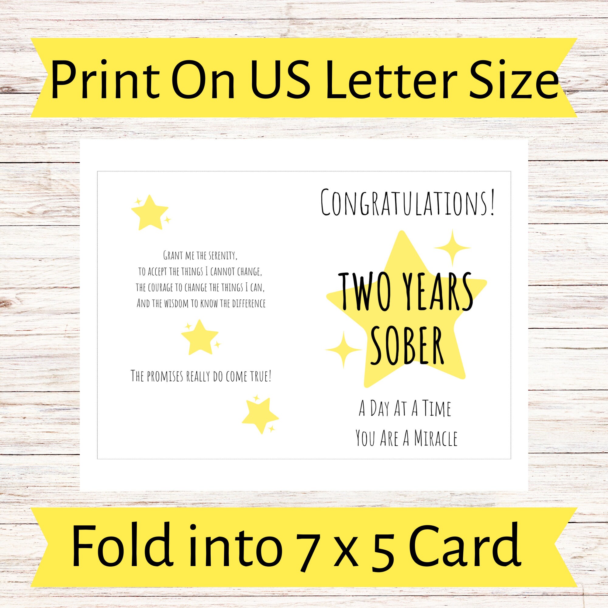 2 Years Sober Card, Congratulations on Two Years Sobriety, Recovery ...