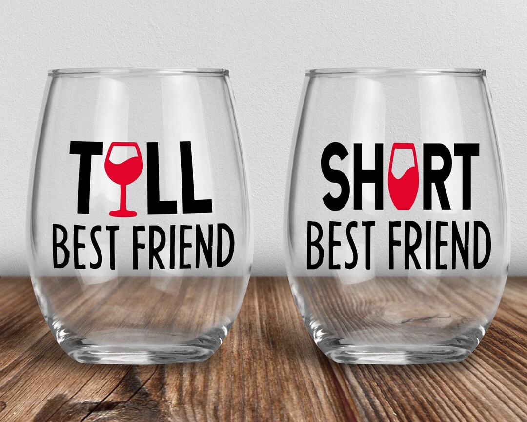 Best Friends Wine Glass Set, Stemless Wine Glass, Best Friend Gifts - Etsy