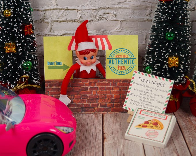 Printable Elf Pizza Party Props, Elf Pizza Night Scene, Christmas Elf ...