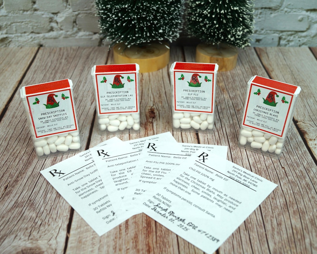 Editable Elf Prescription Labels: Christmas Elf Prop (digital Download ...