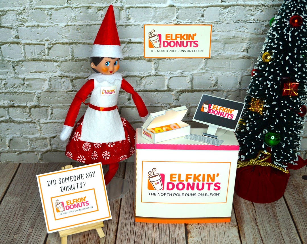Dunkin Donuts, Elfkin Donuts, Elf on the Shelf Prop, Elf Costume ...