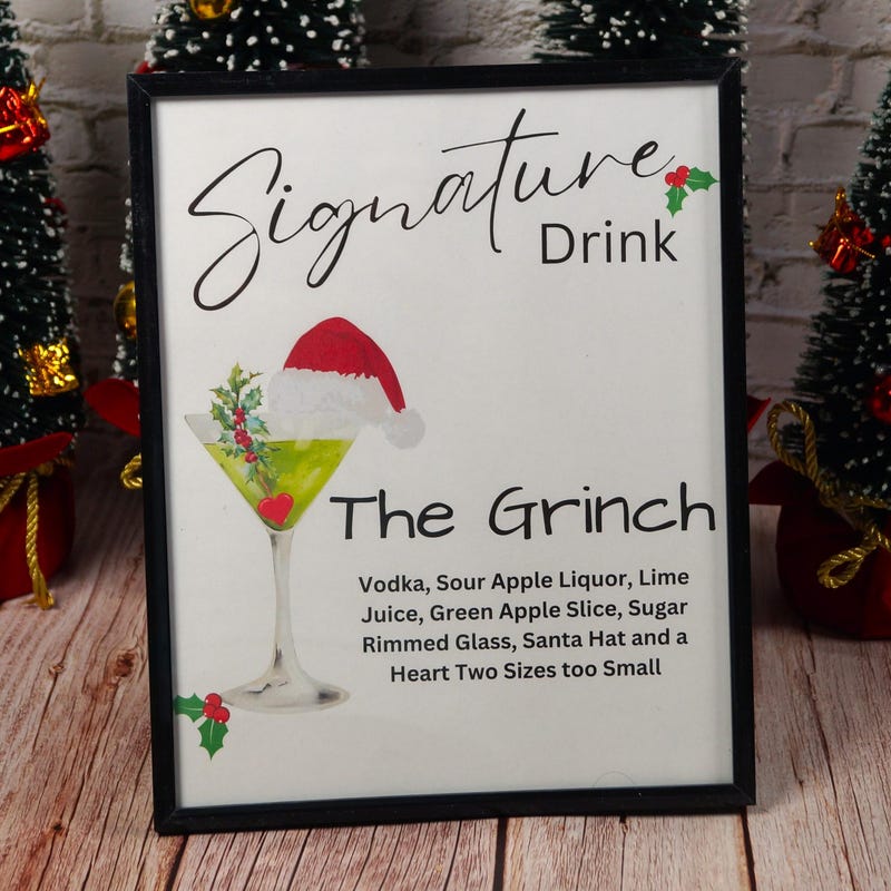 Grinch Drinking Signs - Etsy UK