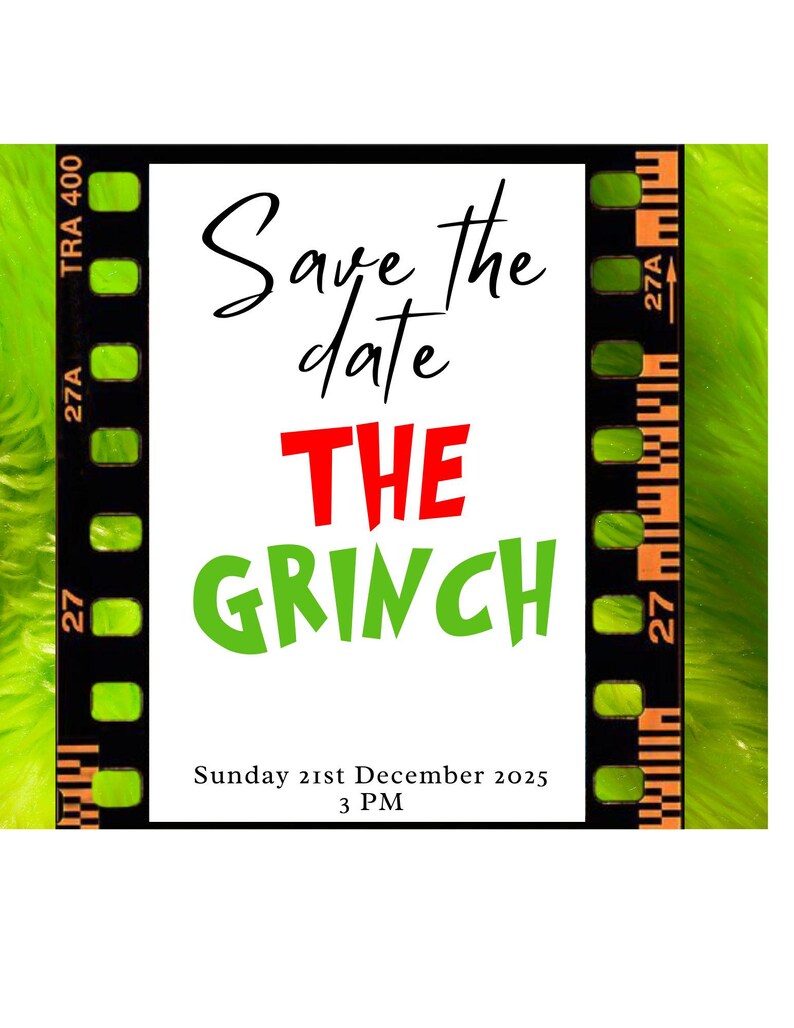 Editable Grinch Save the Date Card: Party Theme (digital Download - Etsy