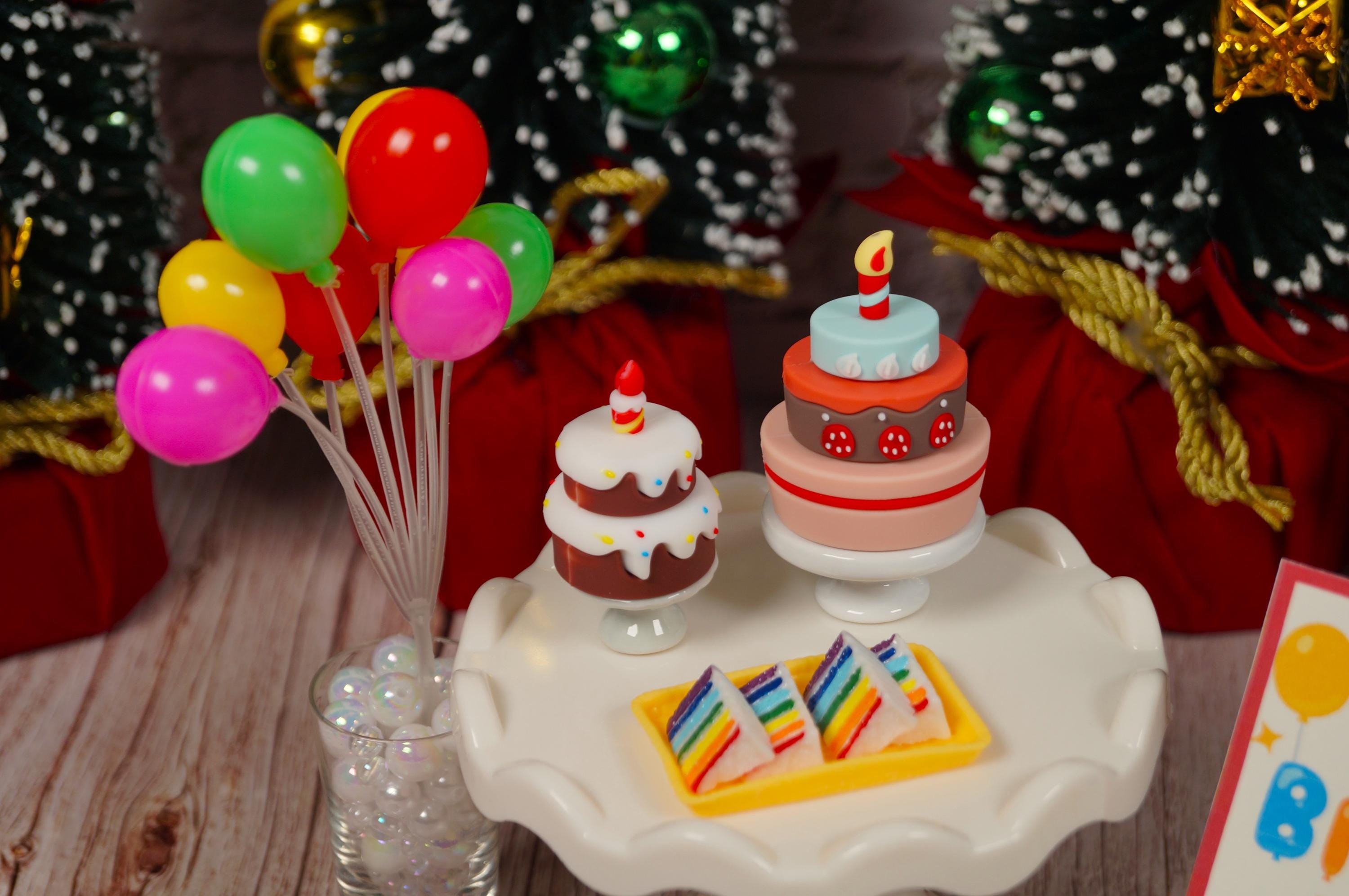 Elf Happy Birthday Miniature Cake & Balloons Set - Etsy