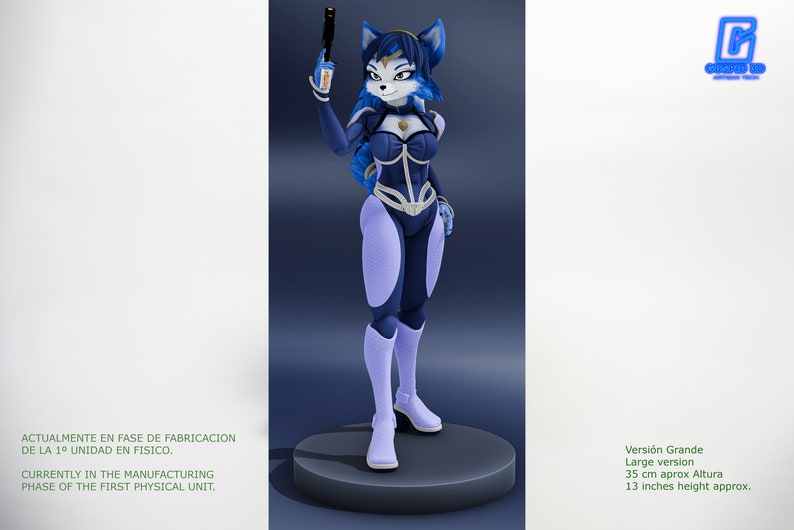 3D Figure Krystal Star Fox Figure 3D Print Resin Gamer Gift. Star Fox ...