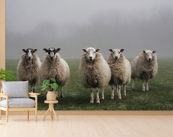 Sheep Wall Decor, Sheep Wall Painting, Animal Wall Art, Wall Stickers ...
