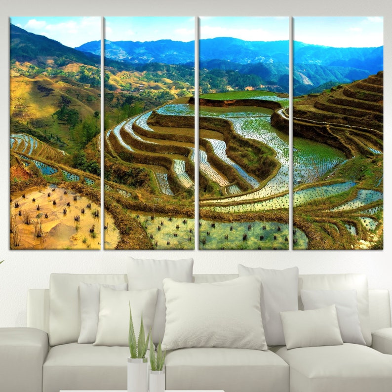 Banaue Rice Terraces Print: Philippines View Art, Nature Canvas Decor ...