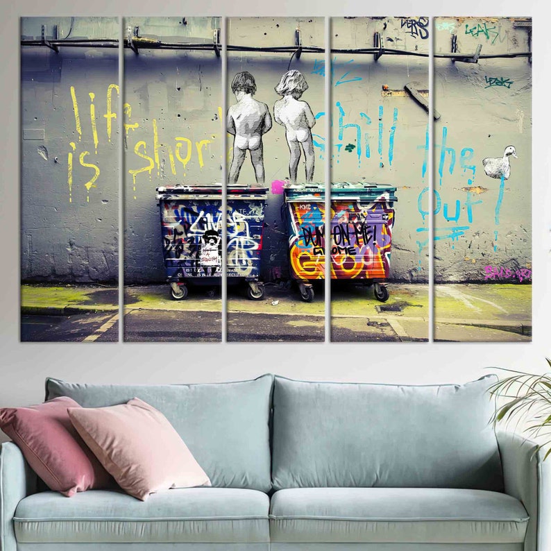 Banksy Peeing Boys Wall Decor Banksy Boy Wall Art Graffiti - Etsy