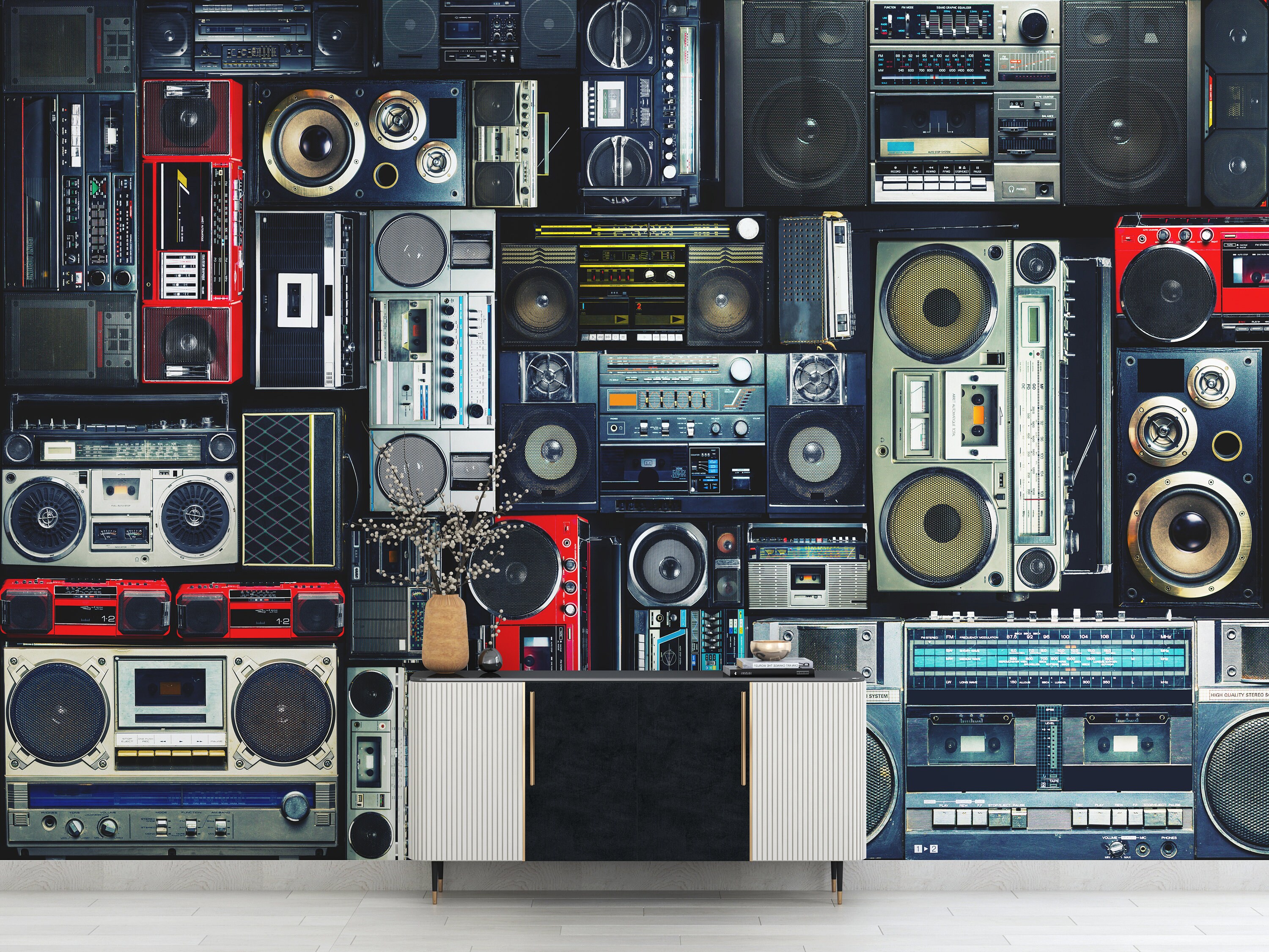 Boombox Wallpaper Mural: Peel and Stick Music Wall Art - Etsy