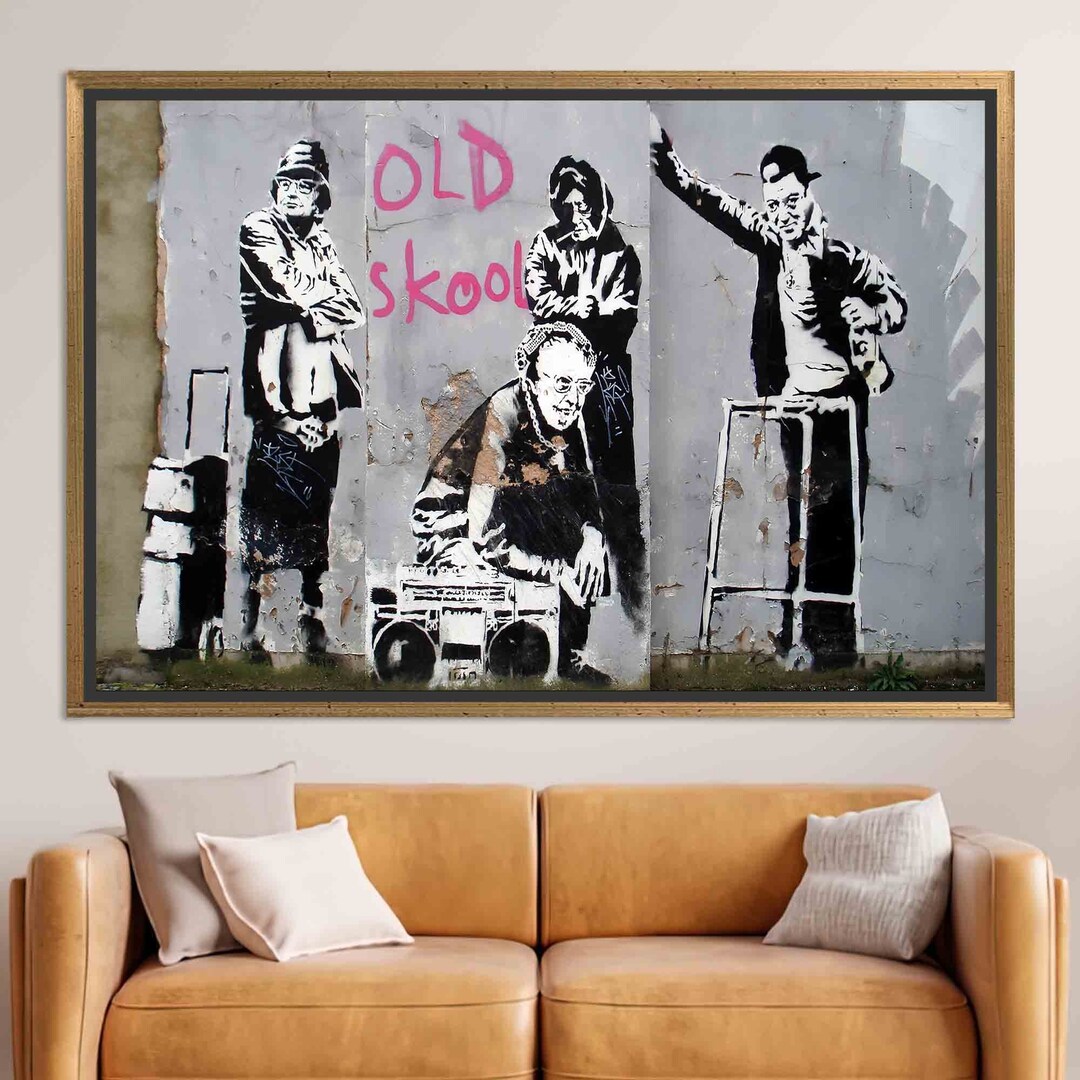 Banksy Old Skool Canvas Gift, Abstract Art, Iconic Banksy Old Skool ...