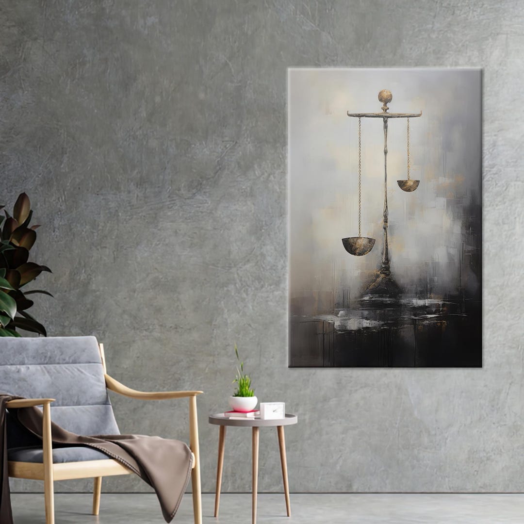 Unbalanced Scales Tempered Glass, Scale Canvas Print, Modern Art Wall ...