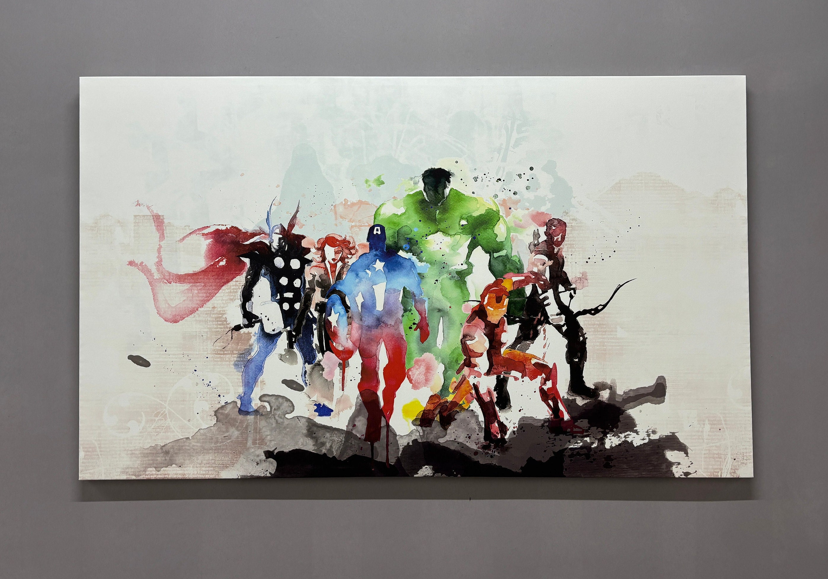 Avengers Watercolor Canvas Art: Kids Room Decor - Etsy