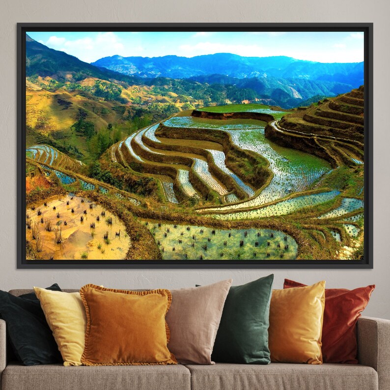 Banaue Rice Terraces Print: Philippines View Art, Nature Canvas Decor ...