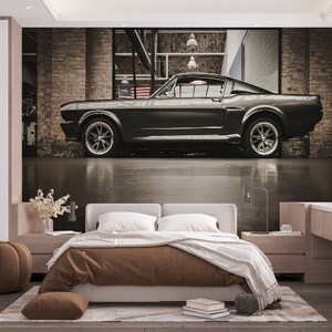 Ford Mustang Wallpaper Mural: Retro American Car, Self Adhesive - Etsy