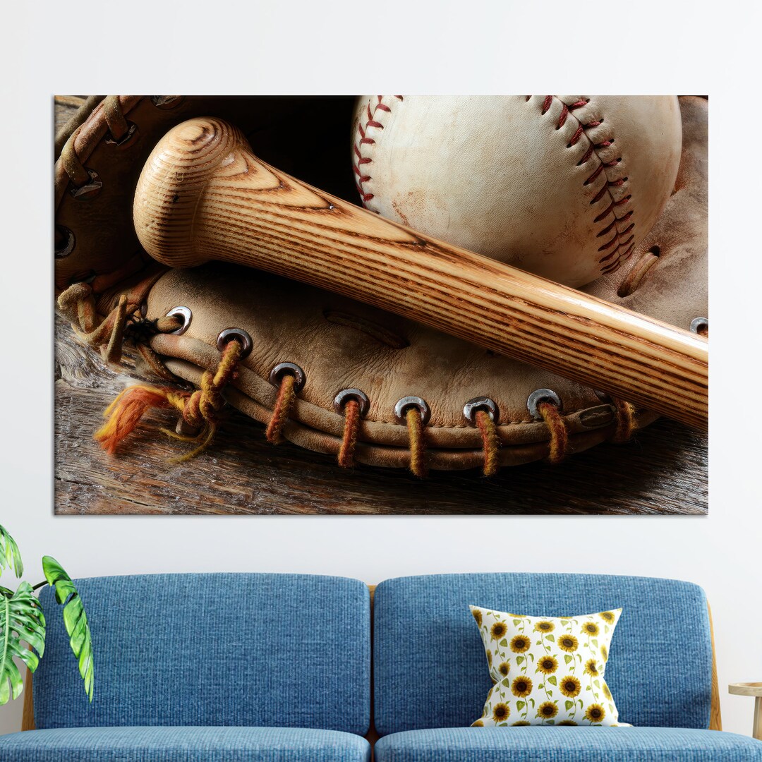 Baseball Wall Decor, Gym Wall Art, Sport Wall Art, Canvas Art, Glass ...