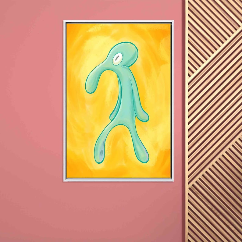 Squidward Painting Canvas, Modern Wall Decoration, Bold and Brash 3D ...