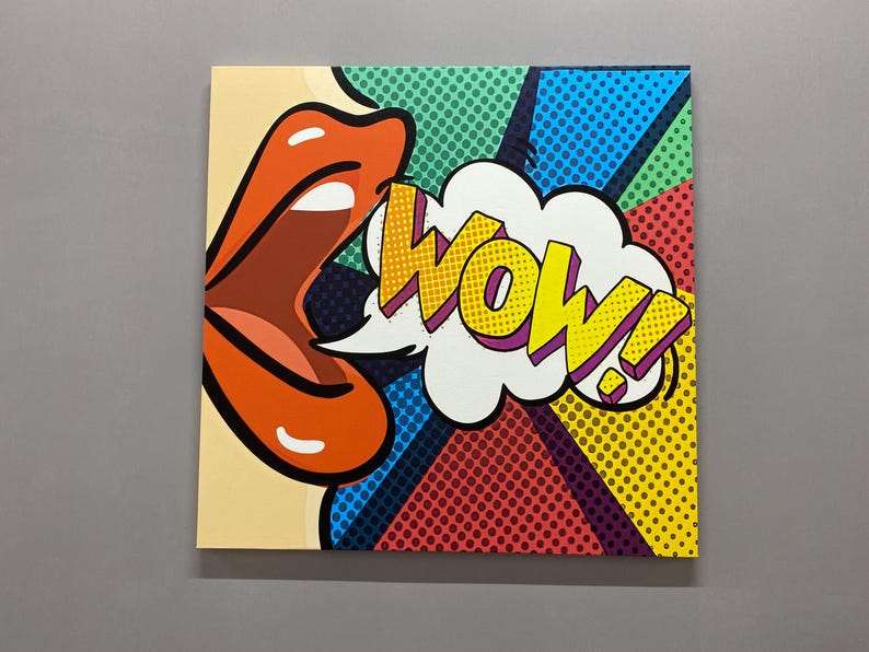 WOW Woman Graffiti Glass Art: Comic Pop Art Wall Decor - Etsy