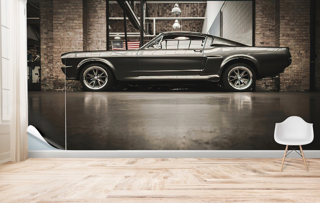Ford Mustang Wallpaper Mural: Retro American Car, Self Adhesive - Etsy