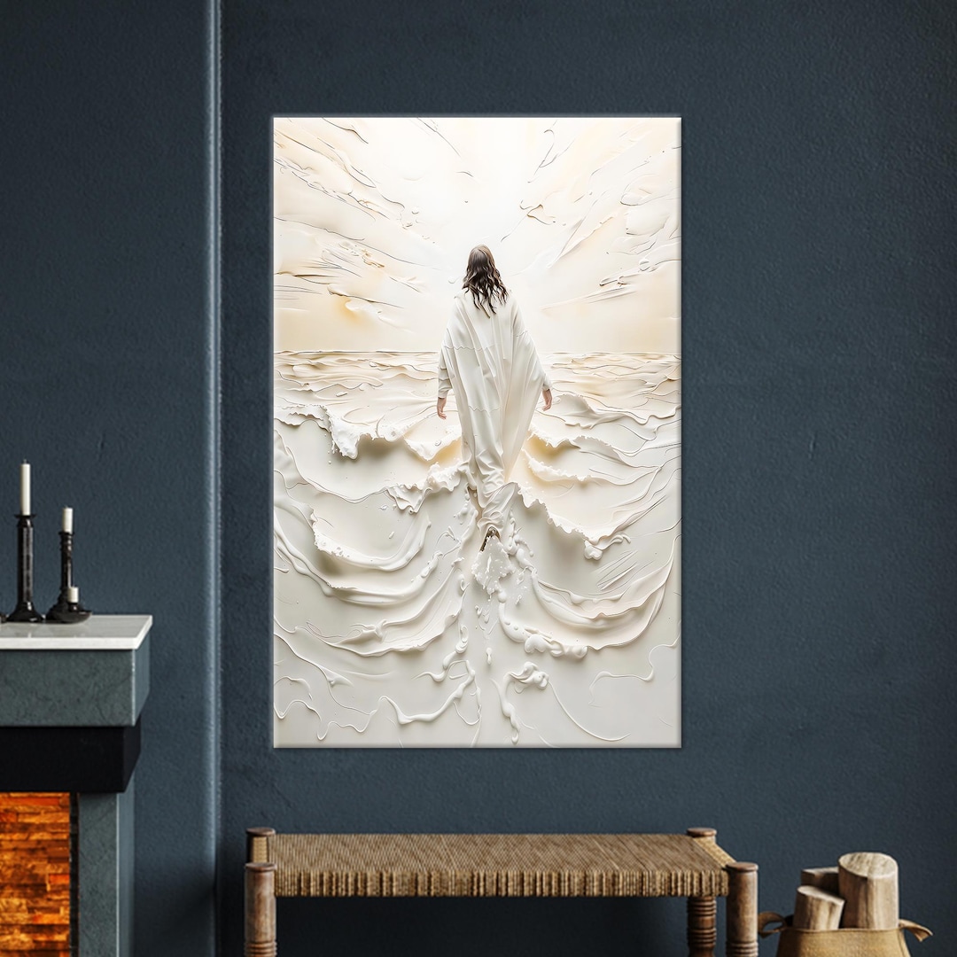 Jesus Walking to Light Canvas Art: Spiritual Ascension, Sacred Decor - Etsy