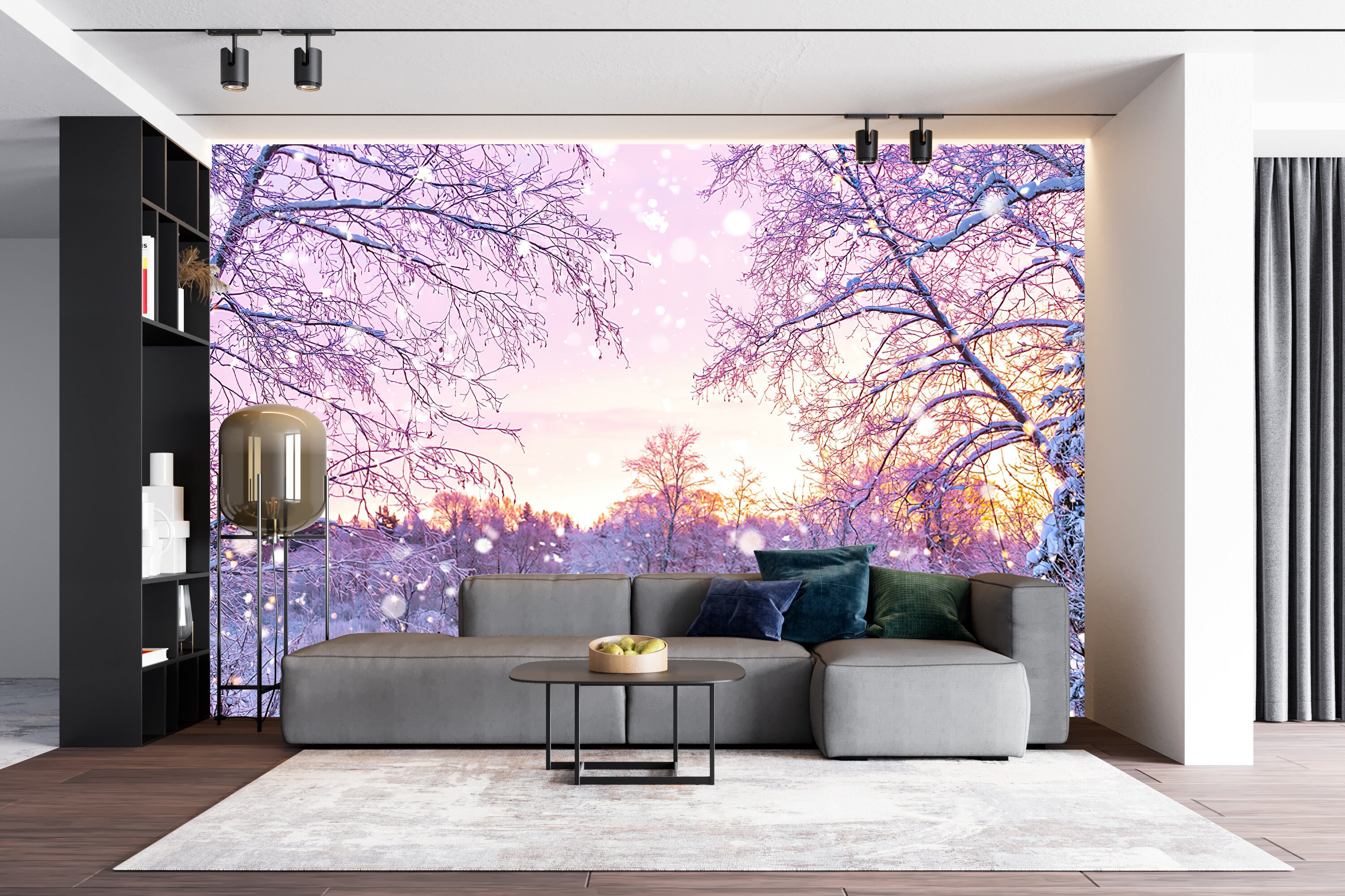 Snow Wall Mural View Wall Poster Nature Landscape Paper - Etsy