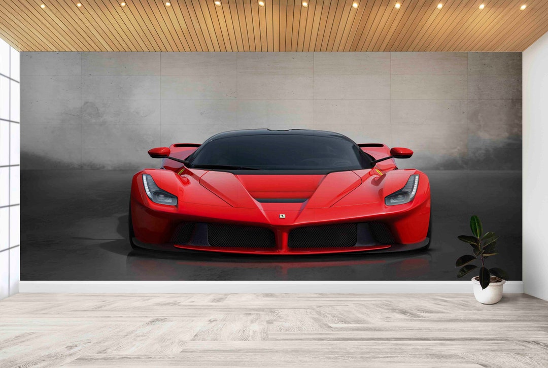 Ferrari Removable Wallpaper: Car Paper Craft, Wall Decor - Etsy