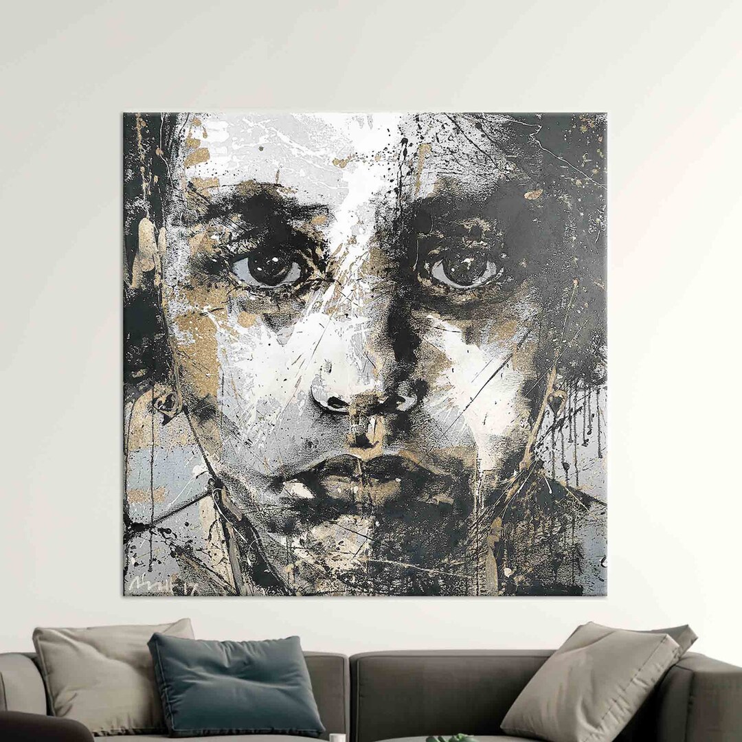 Abstract Man Face Wall Art: Modern Portrait Poster - Etsy