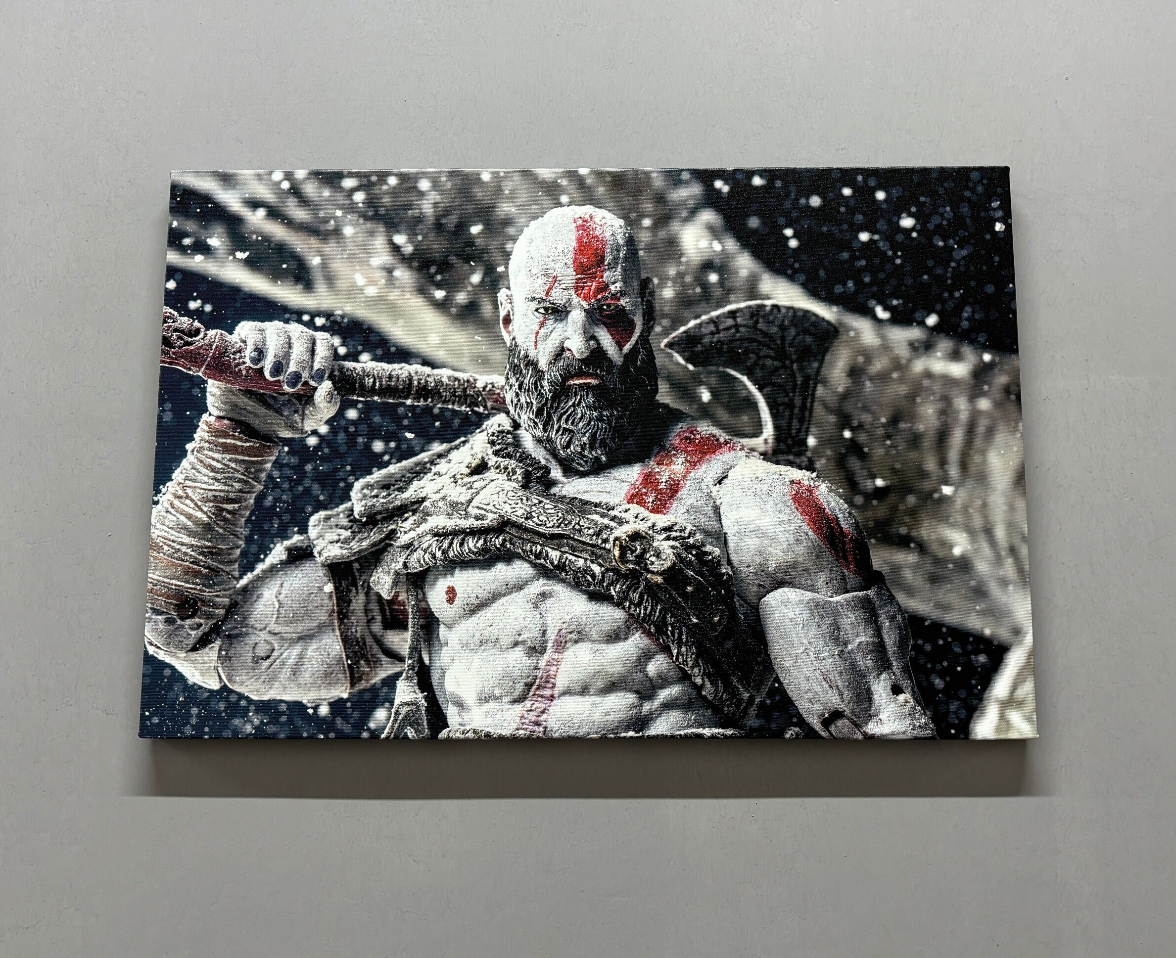 God of War Art, Kratos Wall Art, Loft Wall Decor, Modern Artwork ...