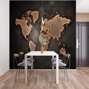 Abstract World Map Digital Paper, Wall Decals Murals, Office Wall ...